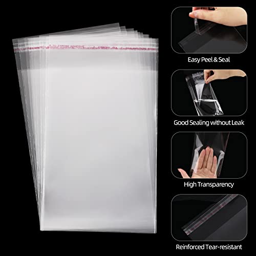 400 Piece Clear Self Sealing Cellophane Bags 4x6 Inches Cookie Treat Bags for Packaging Cookies,Gifts,Favors,Candy