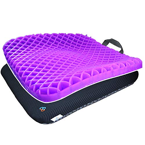 Gel Seat Cushion Comfort Honeycomb Egg Crate Design Gel Pad Provides Excellent Support For Lower Back, Spine, Hips Promotes Venting & Good Sitting Posture For Office Chair Car Sitter Wheelchair