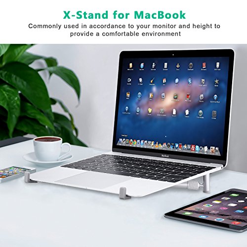 Portable Laptop Stand, JUBOR Adjustable Laptop Stand for MacBook Pro, Aluminum Desk Foldable Compact Universal Computer Cooling Stand for 12 13 15 17 inch