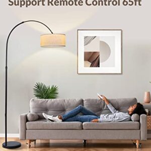 GKTG Floor Lamps for Living Room, Arc Floor Lamp with Remote Control, Stepless Dimmable 9W LED Bulb Included, Adjustable Gooseneck Modern Tall Floor Lamp, Standing Lamp for Living Room Bedroom