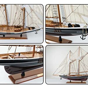 SAILINGSTORY Wooden Sailboat Model Ship Bluenose 1/60 Scale Replica Schooner Sailboat Decor Large