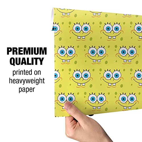 GRAPHICS & MORE Spongebob Smiling Face Gift Wrap Wrapping Paper Rolls