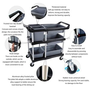 Storage Cart 3 Tier Heavy Duty Commercial Grade Utility Cart,Carts With Wheels,Multi-Function Mobile Shelving Unit Organizer for Hotel,Restaurant,Kitchen, Bedroom,Laundry Room( Size : 88*46.5*94 cm )