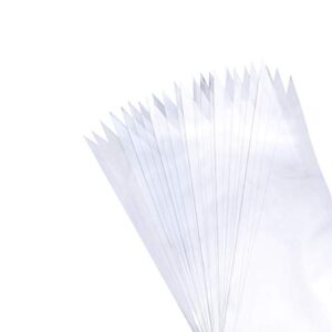 Cone Bag 100 PCS Clear Cello Treat Bags Popcorn Bags 7 by 15 Inch Triangle Goody Bags with Twist Ties for Candies Handmade Cookies (100 Large)