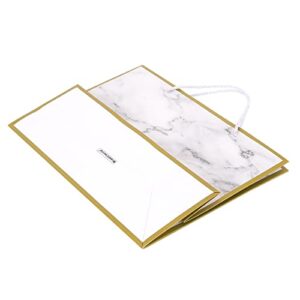 10 Marble Extra Large Gift Bags 16x6x12 Inch, White Gift Bags Large Size, White Paper Bags with Handles Bulk, Large Gift Bags for Presents, Paper Gift Bags with Handles, Wedding Gift Bags Bulk Cmecial