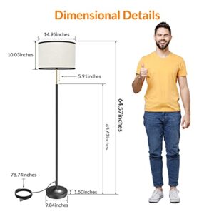 LEPOWER Floor Lamps for Living Room, Modern Standing Lamp for Bedroom, Black Tall Floor Light, Mid Century Floor Lamp, Minimalist Studying Lamp for Office, Study Room (E26 9W Bulb Included)