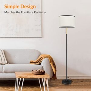 LEPOWER Floor Lamps for Living Room, Modern Standing Lamp for Bedroom, Black Tall Floor Light, Mid Century Floor Lamp, Minimalist Studying Lamp for Office, Study Room (E26 9W Bulb Included)