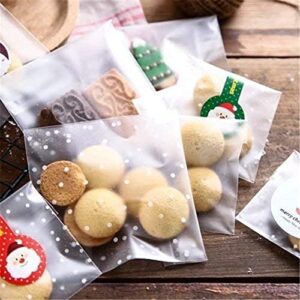 Patty Both 100 PCS Cute Transparent OPP Self Adhesive Cookie Bakery Candy Biscuit Roasting Treat Gift DIY Plastic Bag (Dot)