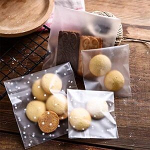 Patty Both 100 PCS Cute Transparent OPP Self Adhesive Cookie Bakery Candy Biscuit Roasting Treat Gift DIY Plastic Bag (Dot)