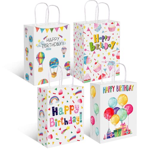 16 Pack Birthday Gift Bags Party Favor Treat Bags with Handle Candy Cookie Goodie Bags for Party Decorations Favors Supplies