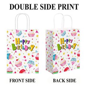 16 Pack Birthday Gift Bags Party Favor Treat Bags with Handle Candy Cookie Goodie Bags for Party Decorations Favors Supplies