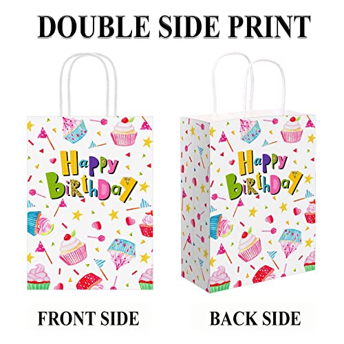 16 Pack Birthday Gift Bags Party Favor Treat Bags with Handle Candy Cookie Goodie Bags for Party Decorations Favors Supplies