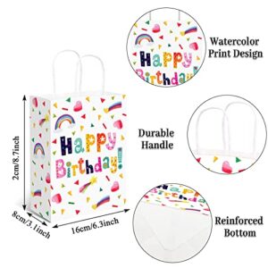 16 Pack Birthday Gift Bags Party Favor Treat Bags with Handle Candy Cookie Goodie Bags for Party Decorations Favors Supplies