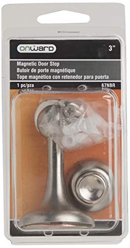 Richelieu Hardware 67NBR Onward 3-in (76.2 mm) Magnetic Door Stop, Brushed Nickel