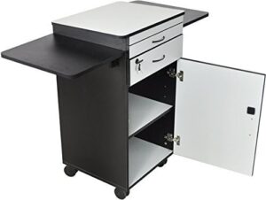 luxor wpsdd3 wood multimedia workstation cart, 38 inches high; durable black/gray laminate finish