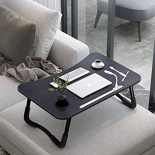 Laptop Bed Desk,Portable Foldable Laptop Lap Desk Tray Table with USB Charge Port/Cup Holder/Storage Drawer,for Bed/Couch/Sofa Working, Reading