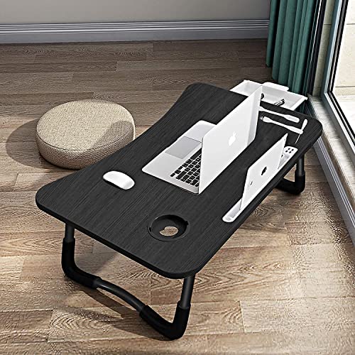 Laptop Bed Desk,Portable Foldable Laptop Lap Desk Tray Table with USB Charge Port/Cup Holder/Storage Drawer,for Bed/Couch/Sofa Working, Reading