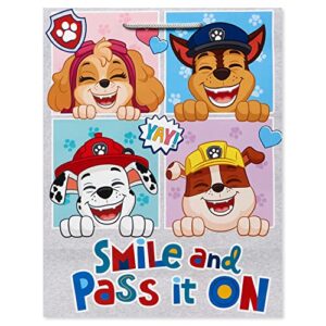 American Greetings 13" Large Paw Patrol Gift Bag with Tissue Paper (1 Bag, 8-Sheets)