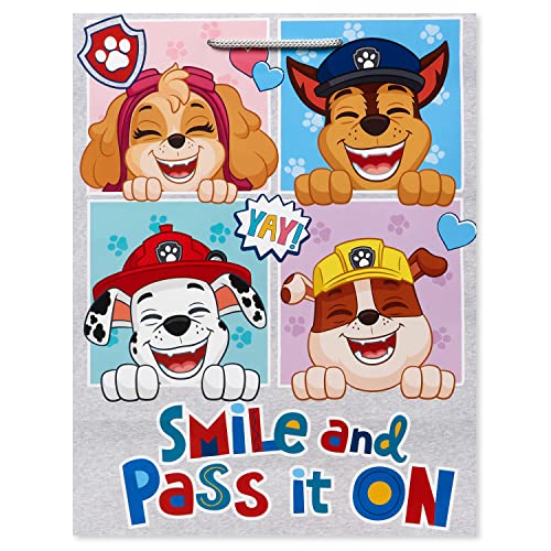 American Greetings 13" Large Paw Patrol Gift Bag with Tissue Paper (1 Bag, 8-Sheets)