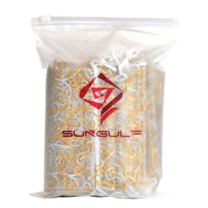 SUNGULF 50pcs Organza Pouch Bag Drawstring 5"x7" 13x18cm Strong Gift Candy Bag Jewelry Party Wedding Favor (Gold Silver)