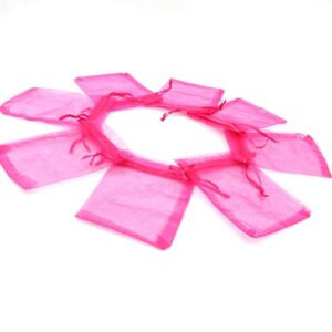 ATCG 50pcs 6x9 Inches Drawstring Organza Pouches Wedding Party Favor Gift Candy Bags (Hot Pink)