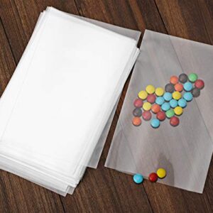 50 pcs Clear 7" x 12"(W:17.8*H30.4cm) Flat Cello Cellophane Bags Poly Treat Bags 2.8 mils for Gift Wrapping, Bakery, Cookie, Candies, Toast, Dessert, Party Favors Packaging with Color Twist Ties!…