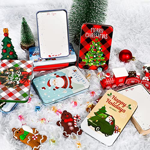 MGparty 8 PCS Christmas Gift Card Tin Holder Boxes Unique Colorful Gift Card Boxes with Lids Gift Card Holders Unique for Christmas Holiday Gift Box Set, Xmas Party Favors