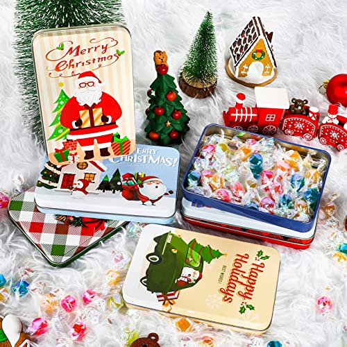 MGparty 8 PCS Christmas Gift Card Tin Holder Boxes Unique Colorful Gift Card Boxes with Lids Gift Card Holders Unique for Christmas Holiday Gift Box Set, Xmas Party Favors