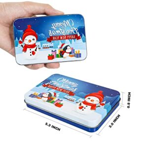 MGparty 8 PCS Christmas Gift Card Tin Holder Boxes Unique Colorful Gift Card Boxes with Lids Gift Card Holders Unique for Christmas Holiday Gift Box Set, Xmas Party Favors