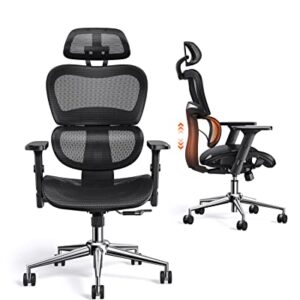 ErGear Office Chairs, Ergonomic Office Chair, Mesh Desk Chair with Adaptive Lumbar Support, High Back Computer Chair with Adjustable backrest Height and Headrest, Swivel Mesh Chair for Home Office