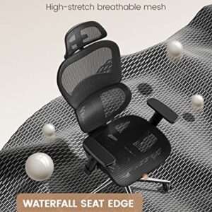 ErGear Office Chairs, Ergonomic Office Chair, Mesh Desk Chair with Adaptive Lumbar Support, High Back Computer Chair with Adjustable backrest Height and Headrest, Swivel Mesh Chair for Home Office