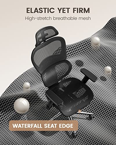 ErGear Office Chairs, Ergonomic Office Chair, Mesh Desk Chair with Adaptive Lumbar Support, High Back Computer Chair with Adjustable backrest Height and Headrest, Swivel Mesh Chair for Home Office