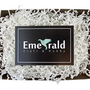 Emerald Craft & Hobby Crinkle Cut Shredded Paper 1/2 Pound - Shred Gift Basket Filling and Packing (White)