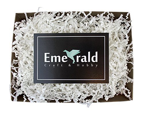 Emerald Craft & Hobby Crinkle Cut Shredded Paper 1/2 Pound - Shred Gift Basket Filling and Packing (White)