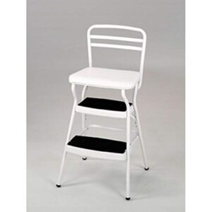 Cosco White Retro Counter Chair / Step Stool with Lift-up Seat