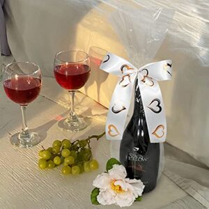 Morepack Clear Wine Bottle Gift Bags 100Pcs 8"x16"+4" Flat Bottom Cellophane Bags