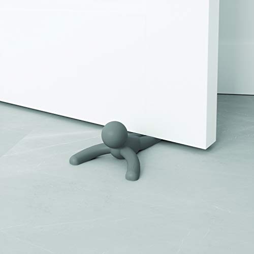 Umbra Buddy Door Stop, Heavy-Duty and Flexible, Soft-Touch Finish, Protects Your Floors, Single, (Charcoal, 1 Pack)