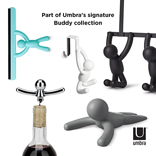 Umbra Buddy Door Stop, Heavy-Duty and Flexible, Soft-Touch Finish, Protects Your Floors, Single, (Charcoal, 1 Pack)