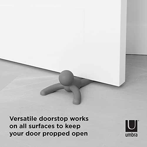 Umbra Buddy Door Stop, Heavy-Duty and Flexible, Soft-Touch Finish, Protects Your Floors, Single, (Charcoal, 1 Pack)