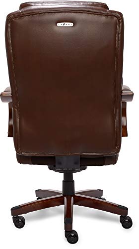 La-Z-Boy Delano Big & Tall Executive Office Chair | High Back Ergonomic Lumbar Support, Bonded Leather, Brown | 45833 model