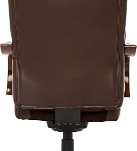 La-Z-Boy Delano Big & Tall Executive Office Chair | High Back Ergonomic Lumbar Support, Bonded Leather, Brown | 45833 model