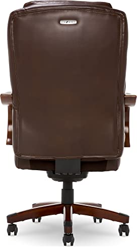 La-Z-Boy Delano Big & Tall Executive Office Chair | High Back Ergonomic Lumbar Support, Bonded Leather, Brown | 45833 model