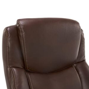 La-Z-Boy Delano Big & Tall Executive Office Chair | High Back Ergonomic Lumbar Support, Bonded Leather, Brown | 45833 model