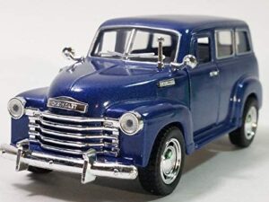 kinsmart chevy suburban 1950 navy blue suv 1/36 scale diecast car