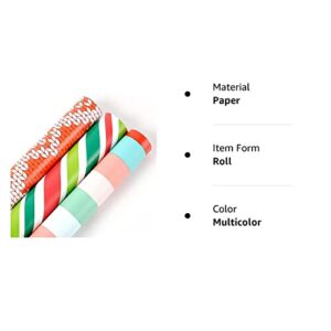 Wrapping Paper Roll - 3 Different Design for Birthday, Holiday, Wedding, Baby Shower - 44.5 * 300cm/3 Rolls