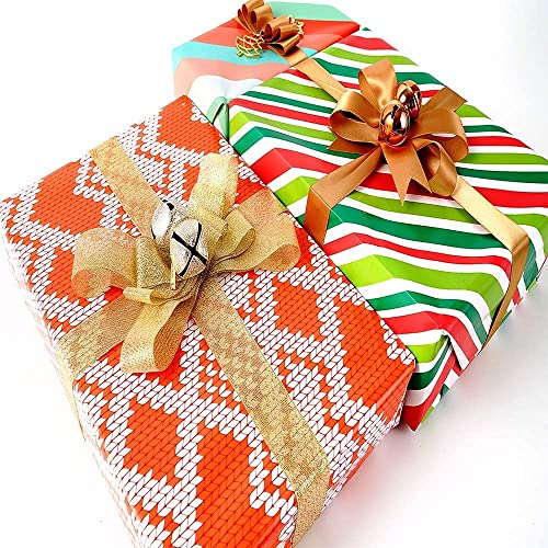 Wrapping Paper Roll - 3 Different Design for Birthday, Holiday, Wedding, Baby Shower - 44.5 * 300cm/3 Rolls