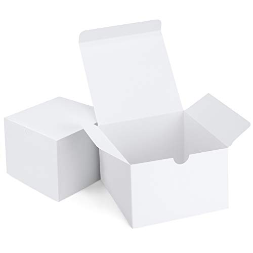 Eupako White Gift Boxes 5x5x3.5 25 Pack Kraft Paper Gift Boxes with Lids for Crafting, Gifts, Wedding, Birthday, Party, Cupcake