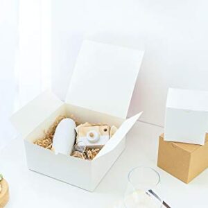 Eupako White Gift Boxes 5x5x3.5 25 Pack Kraft Paper Gift Boxes with Lids for Crafting, Gifts, Wedding, Birthday, Party, Cupcake