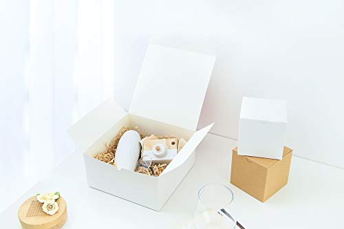 Eupako White Gift Boxes 5x5x3.5 25 Pack Kraft Paper Gift Boxes with Lids for Crafting, Gifts, Wedding, Birthday, Party, Cupcake