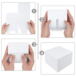 Eupako White Gift Boxes 5x5x3.5 25 Pack Kraft Paper Gift Boxes with Lids for Crafting, Gifts, Wedding, Birthday, Party, Cupcake